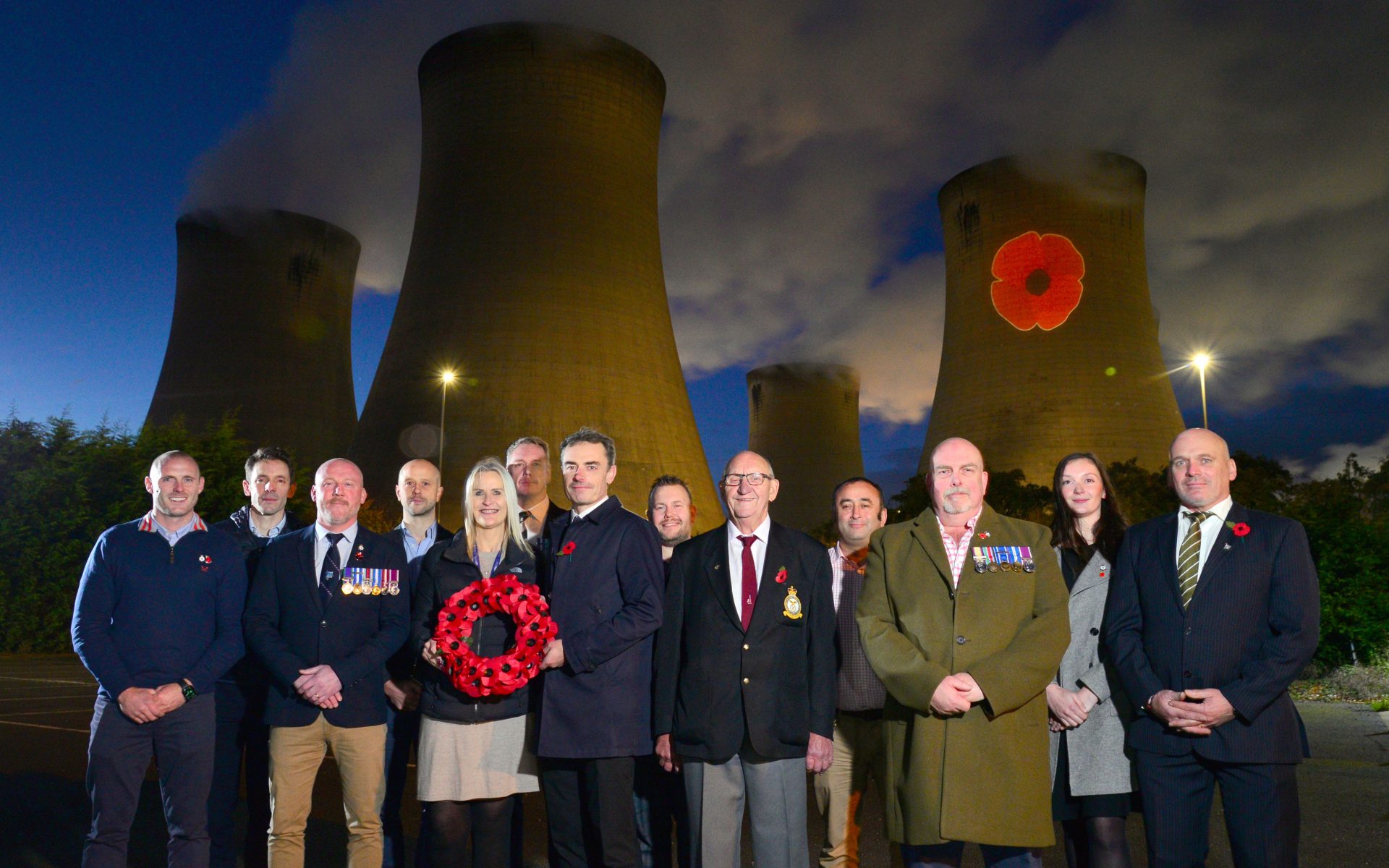 UK's largest renewable power station lights up for Poppy Appeal - Drax UK