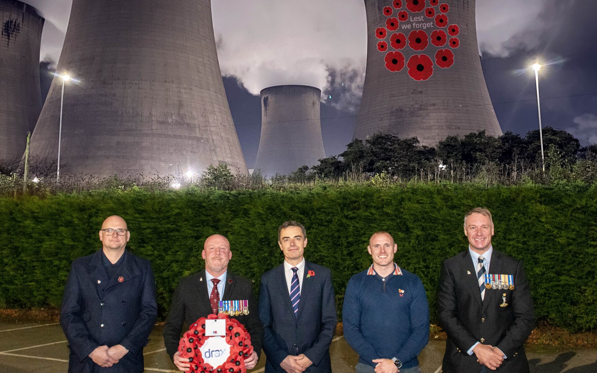 UK’s largest renewable power station lights up for Poppy Appeal - Drax UK