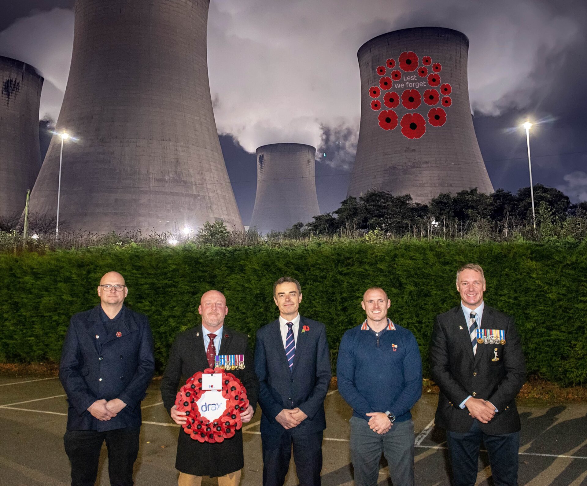 UK’s largest renewable power station lights up for Poppy Appeal - Drax UK